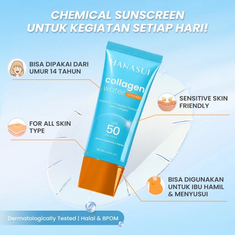 Jual Hanasui Collagen Water Sunscreen SPF 50 PA++++ | Shopee Indonesia
