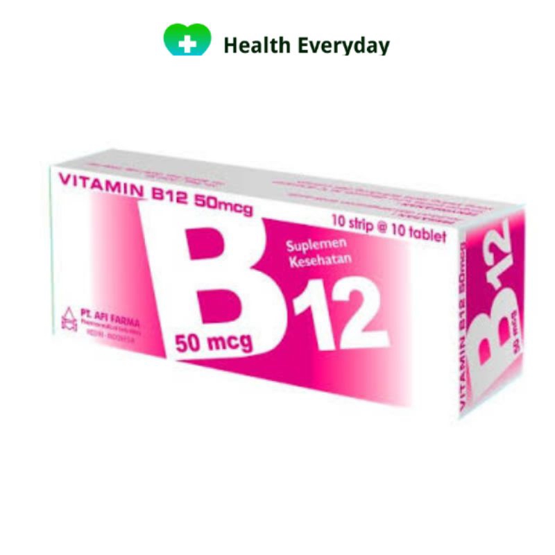 Jual VITAMIN B12 50mcg Tablet 100s/Dus - AFI FARMA | Shopee Indonesia