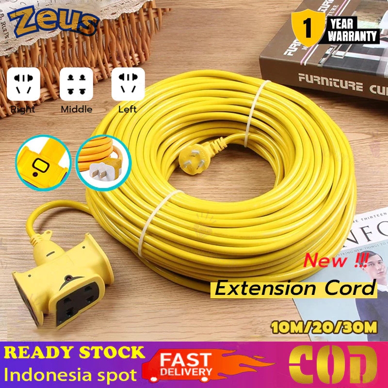 Jual 【COD】Kabel Ekstensi Extension Cord 30 Meter 20 Meter 10 Meter ...