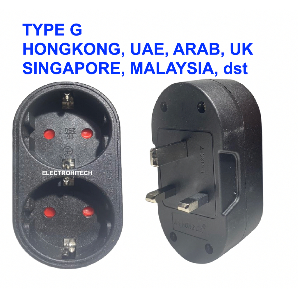 Jual Stop kontak Colokan listrik Double EU steker adapter UK Arab ...