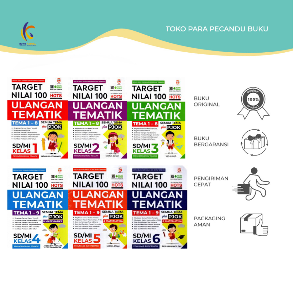 Jual ( Free Sampul ) Buku Soal Target Nilai 100 Ulangan Tematik ...