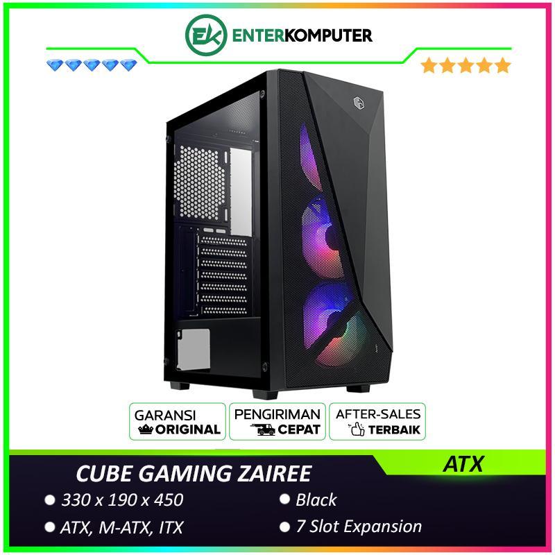 Jual CUBE GAMING ZAIREE - ATX Gaming Case - Left Side Tempered Glass - PSU Cover - Dust Filter ...