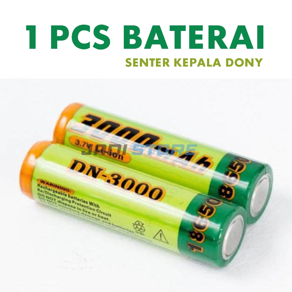 Jual 1PCS Baterai Senter Kepala Dony DN-3000 Cas Lithium Ion Rechargeable 18650 3.7v 3.7 Volt ...