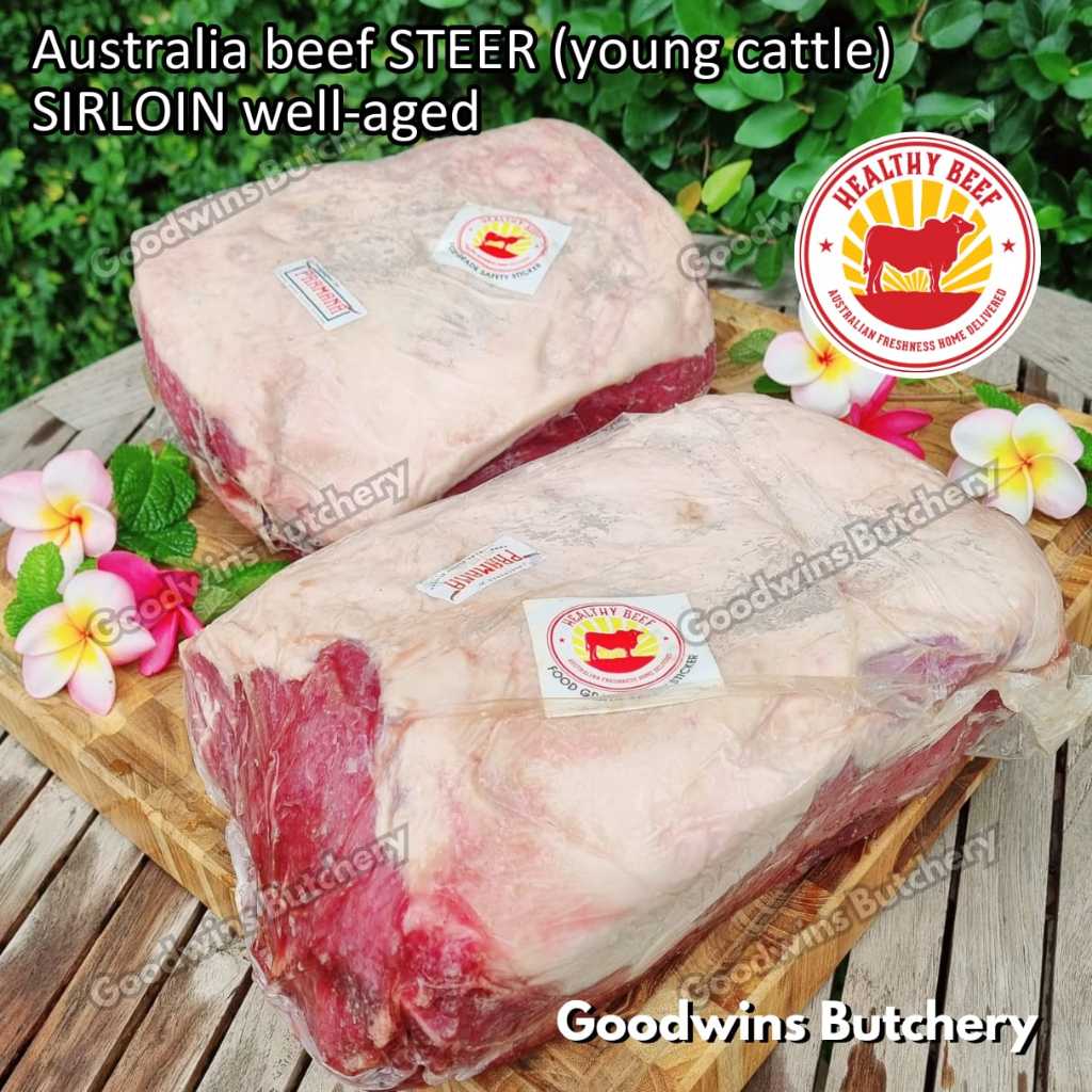 Jual Beef SIRLOIN Australia STEER (young cattle) Healthy Beef aged-frozen WHOLE CUTS daging sapi ...