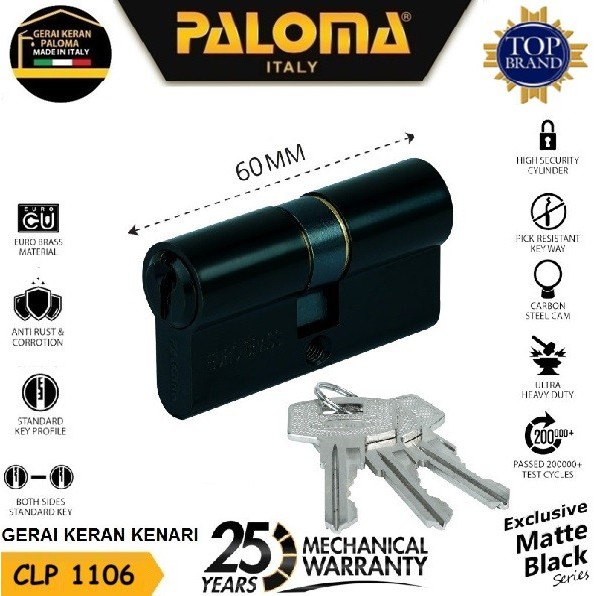 Jual Cylinder / Silinder Hitam Anak Kunci PALOMA CLP 1106 Kunci Pintu Hitam | Shopee Indonesia