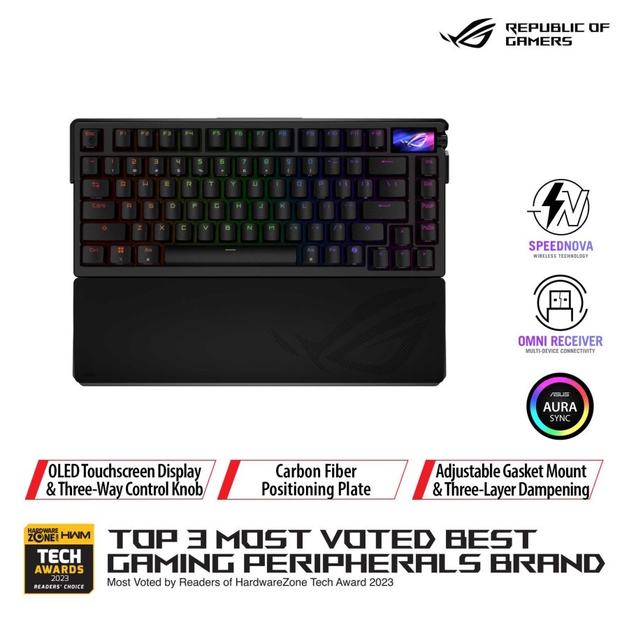 Jual ASUS ROG Azoth Extreme 75 Custom Gaming Keyboard, Aluminum Chassis ...