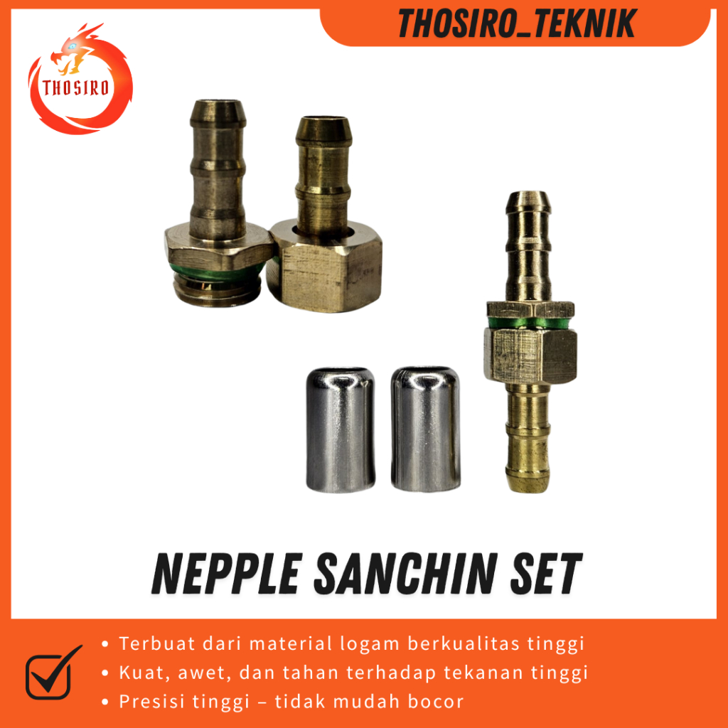 Jual THOSIRO Nepple Sanchin Set Sambungan Kepala Grease Gun – Set ...