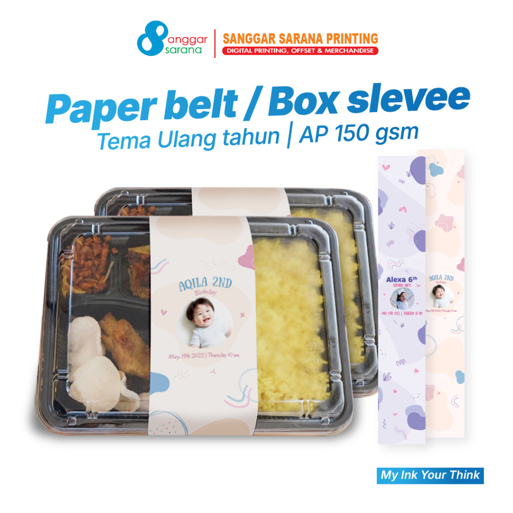 Jual Paper Belt/Packaging Sleeve ULANG TAHUN TEMA ABSTRAK Vertikal ...