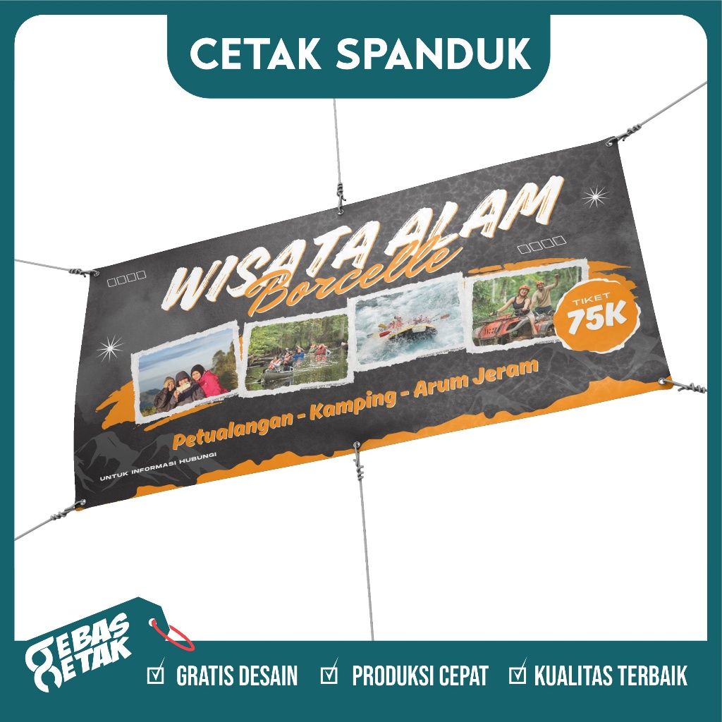 Jual Cetak Banner Flexi 340 gr custom desain sendiri print Spanduk Baliho | Shopee Indonesia