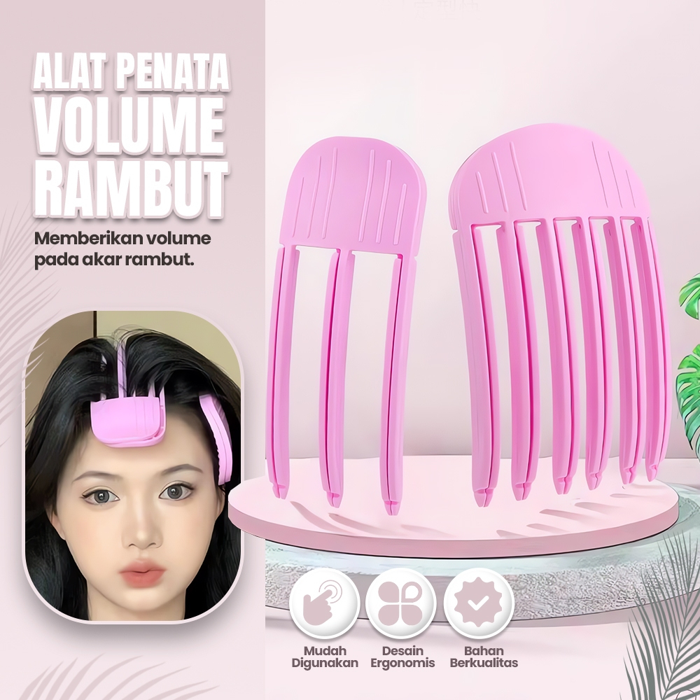 Jual Alat Penata Volume Rambut Akar Sisir Jepit Cakar Pink 3 & 6 Gigi ...