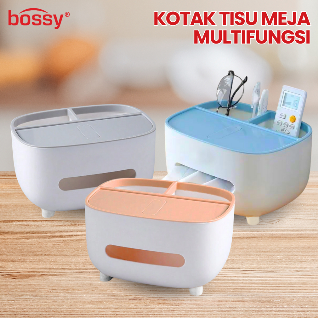Jual BOSSY Kotak Tissue Box Anti SLIP - Kotak Tempat Tissue Meja Office ...