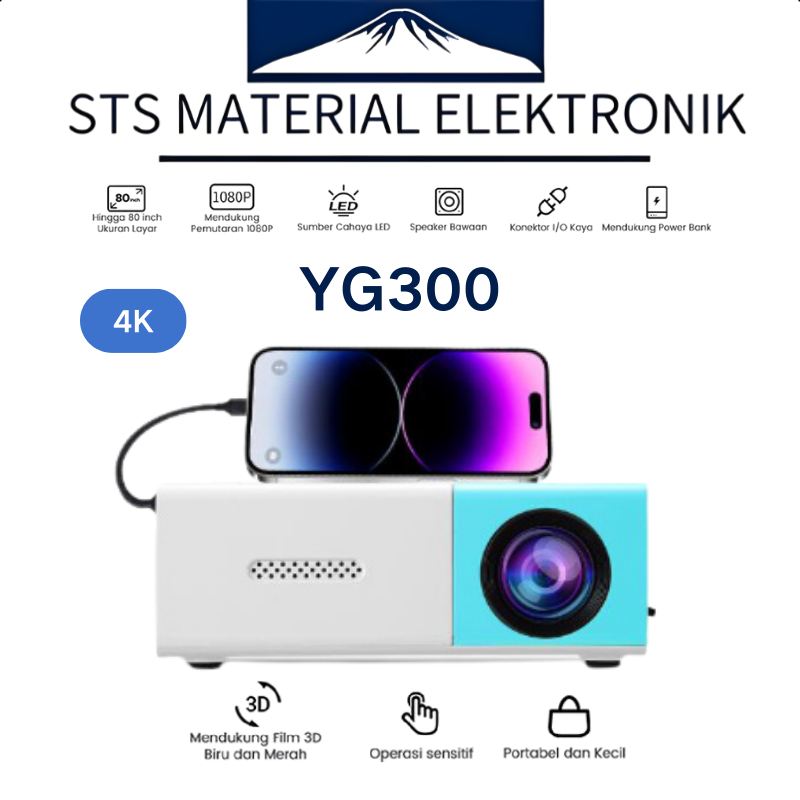 Jual Mini Proyektor LED YG300 / YG-300 / YG 300 LCD Portable Projector ...