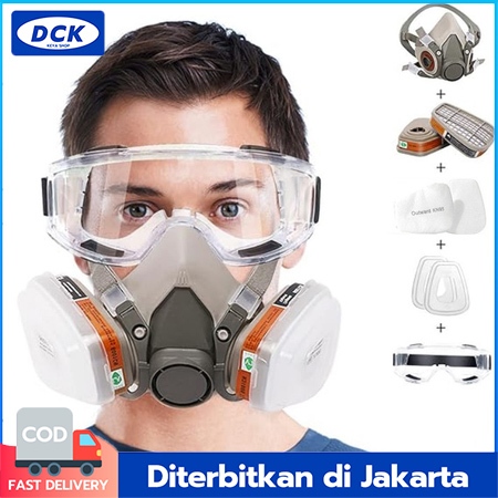 Jual Masker Gas Respirator Industrial Mask Anti Virus Debu Racun Udara ...