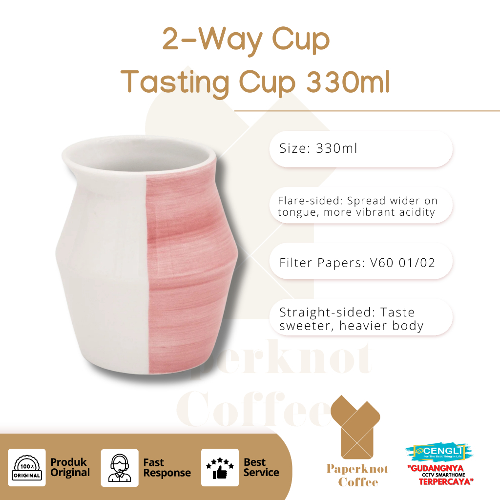 Jual 2 Way Cup / Two Way Cup Pink 330ml Dual Tasting Cup Coffee Sensory ...