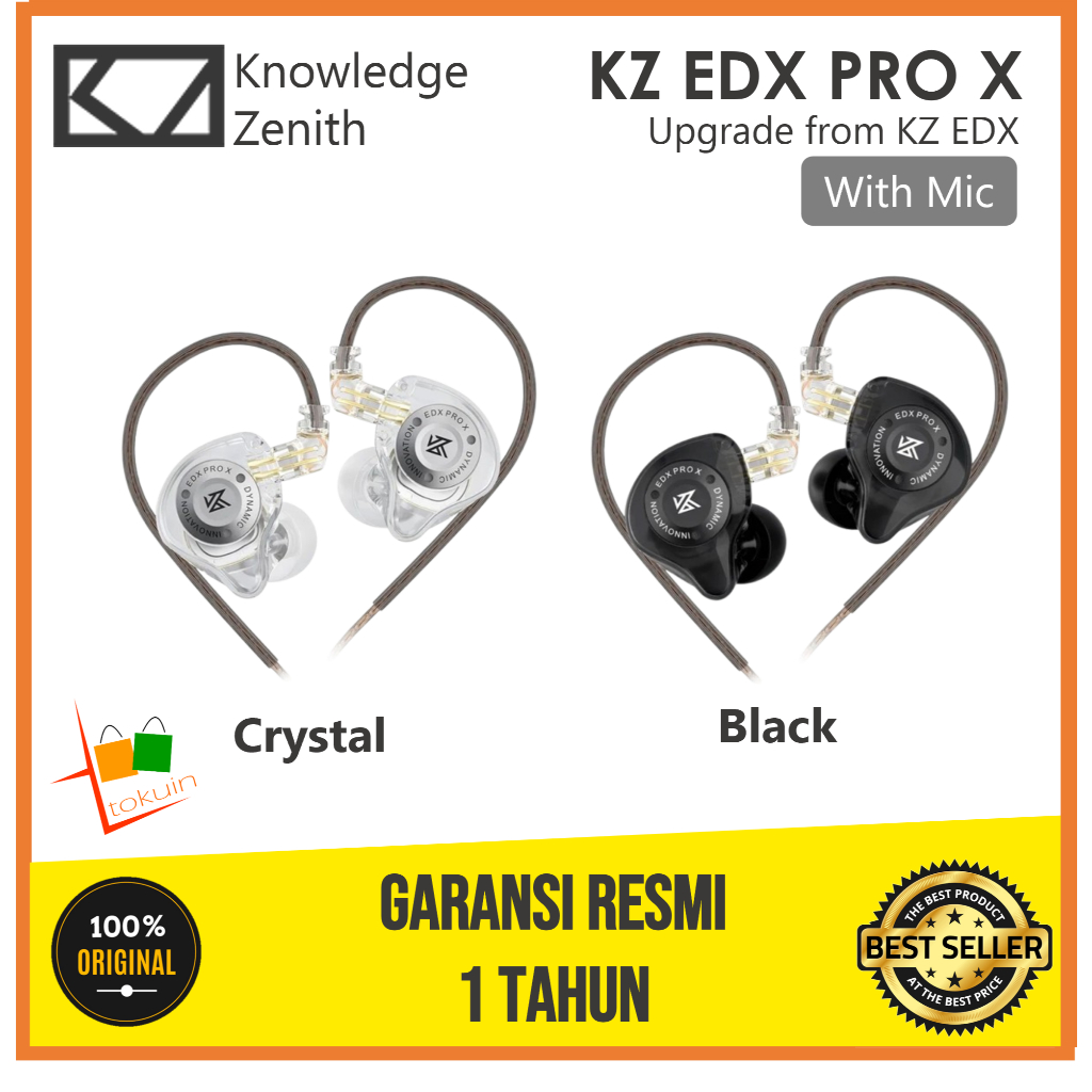 Jual KZ EDX PRO X IEM Earphone with Mic In Ear Monitor Stage Bass head 1DD | Shopee Indonesia