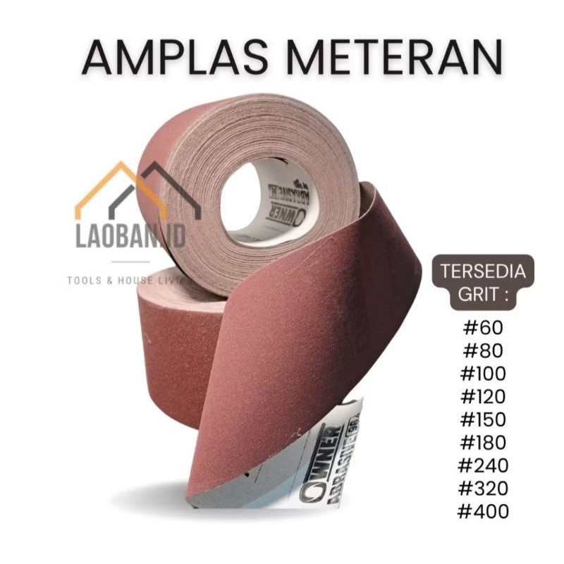 Jual GROSIR AMPLAS METERAN KAIN ROLL PREMIUM KASAR SEDANG HALUS GRIT ...