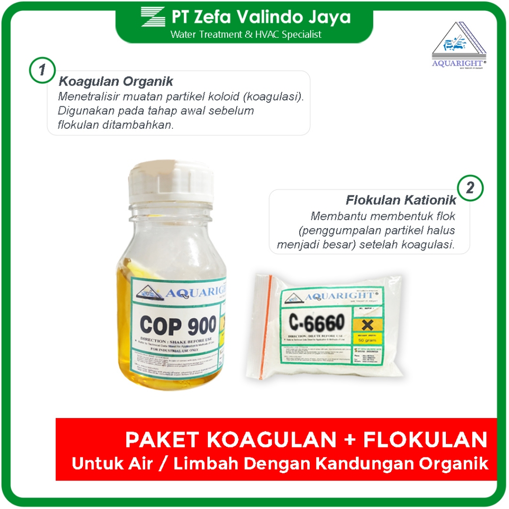 Jual PAKET TRIAL Air Limbah Organik Koagulan Organik COP900 + Flokulan ...