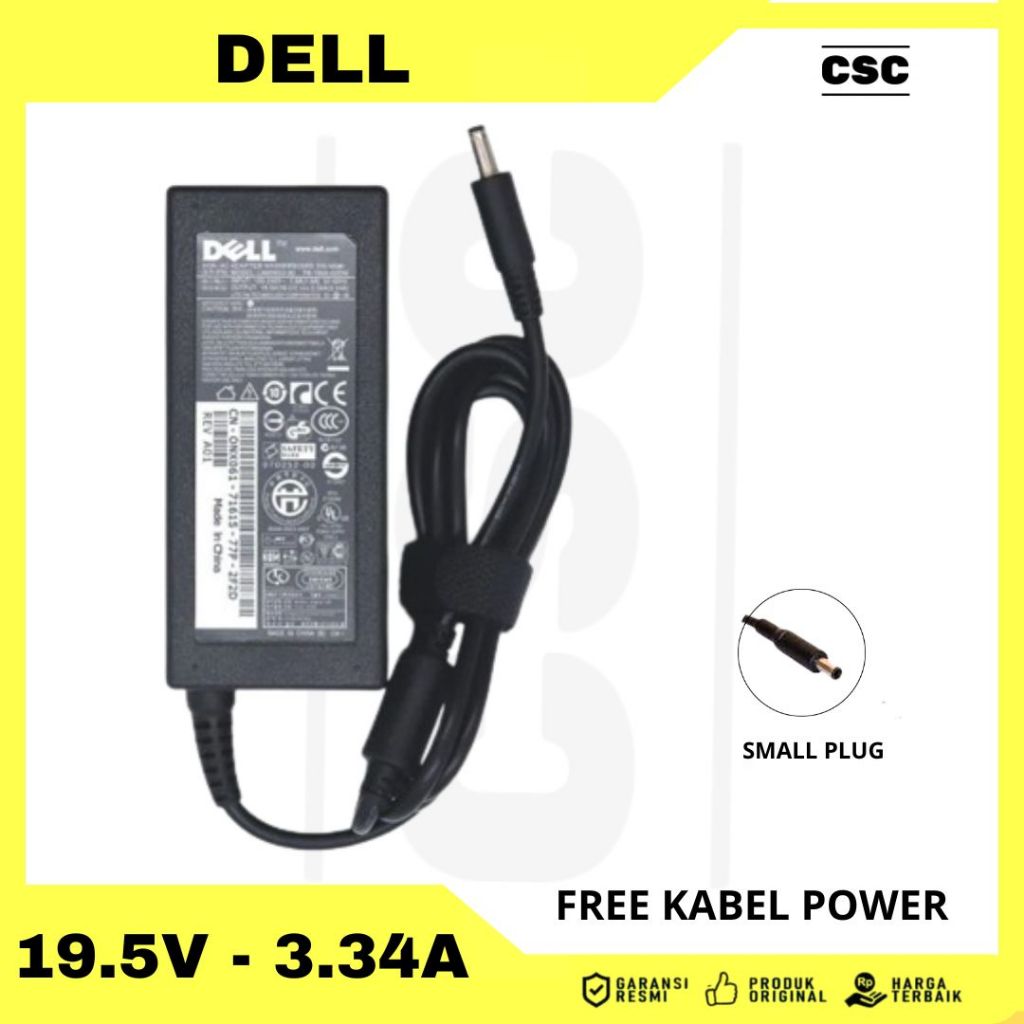 Jual Adaptor Charger Laptop Dell Inspiron 14 3000 15 3000 11 3000 Series 65W -NEW | Shopee Indonesia