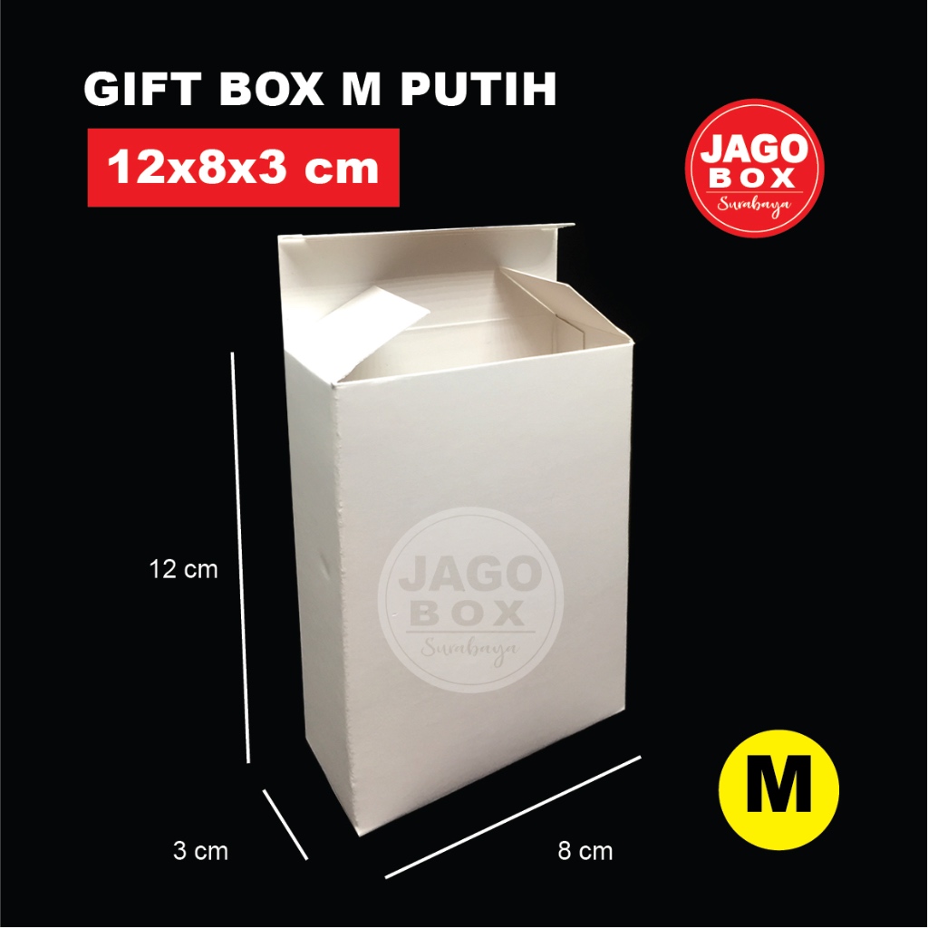 Jual KOTAK SOUVENIR / PACKING / KADO / GIFT BOX M Putih , 12x8x3 cm ...