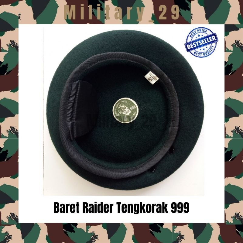 Jual Baret Raider 999 Tengkorak/TNI AD/Baret Hijau Tua/Raider | Shopee ...