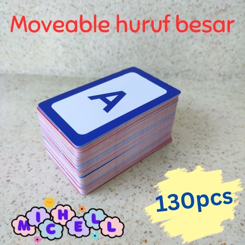 Jual Flashcard Moveable Huruf Besar 130pcs - Kartu Belajar Membaca dan ...