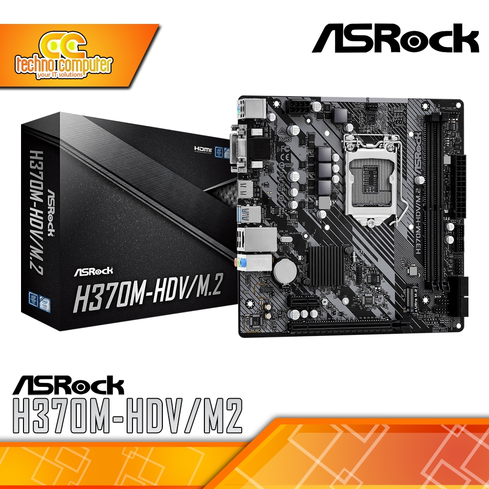 Jual MOTHERBOARD ASROCK H370M-HDV/M2 - mATX, LGA1151, H370, DDR4 | Shopee Indonesia