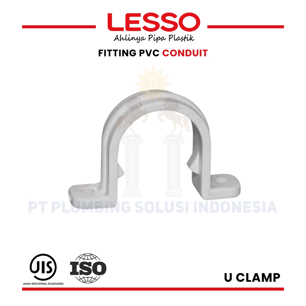 Jual Lesso Fitting PVC Conduit U Clamp / Klem PVC 1/2 Inch / 20 mm ...