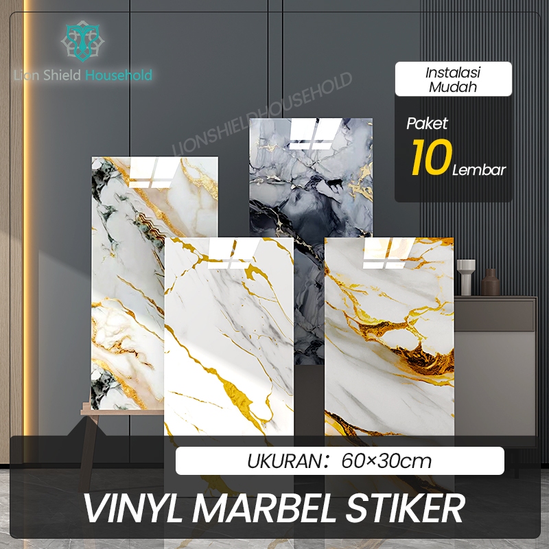 Jual PAHE 10 Lembar Wallpaper Vinyl Dinding Marble Uk 30 X 60 Cm ...