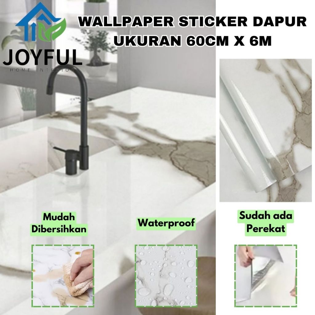 Jual Sticker Dapur 60CM x 6M Anti Air Anti Minyak Tahan Panas ...