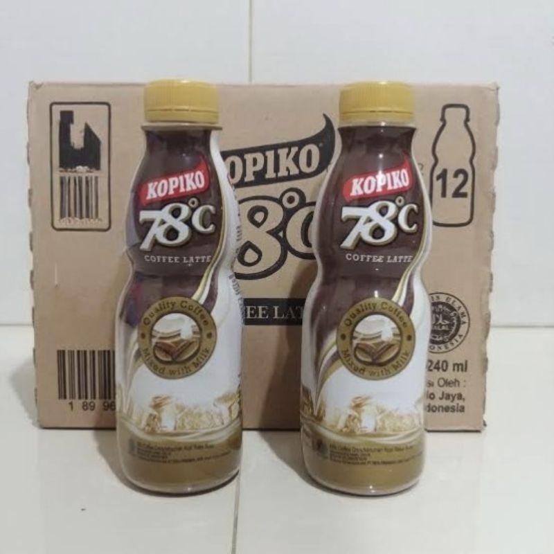 Jual Minuman Kopiko 78 Botol 240 ml Rasa Coffee Latte - 1 Dus isi 12 ...