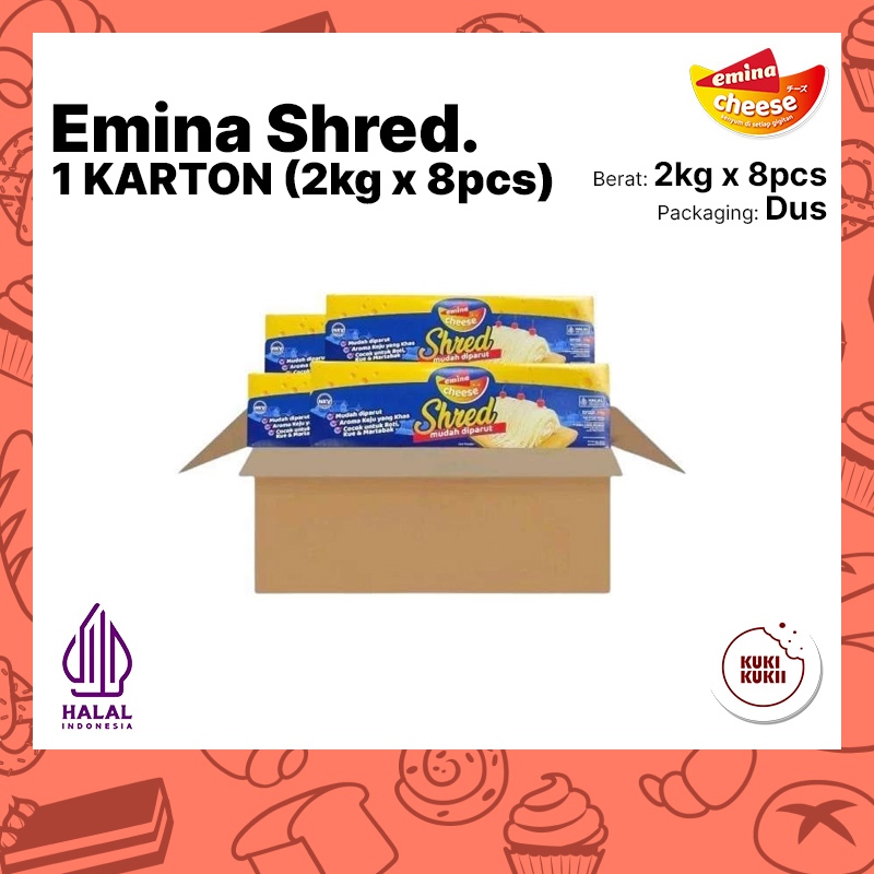 Jual Emina SHRED 2kg Kartonan (2kg x 8pcs) | Emina Shred Cheese Keju 1 ...