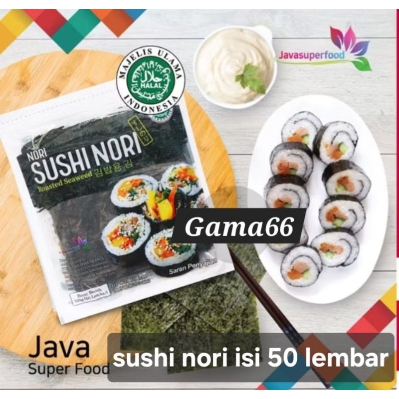 Jual Sushi Nori Rumput Laut Sushi Gimbab isi 50 lembar/Sushi Java super ...