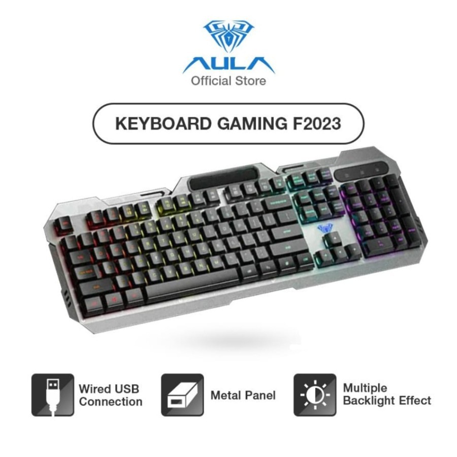 Jual AULA Gaming Keyboard Mechanical F2023 Keyboard Wired 104 Keys ...