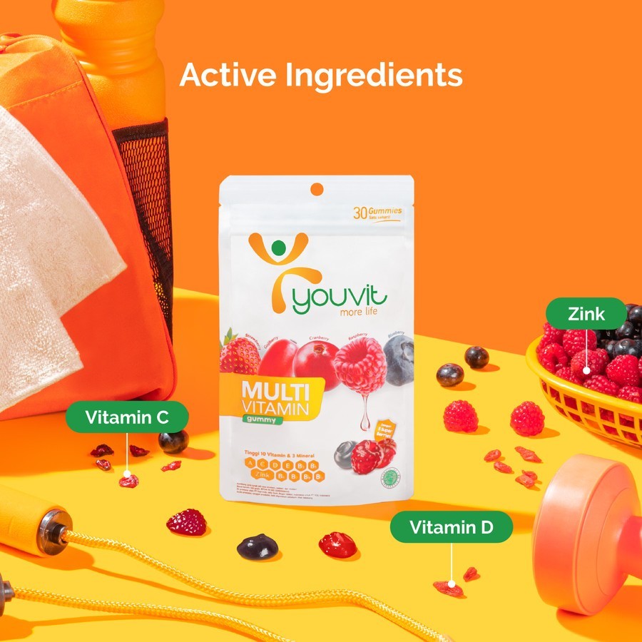 Jual Multivitamin Gummy Dewasa untuk Imunitas | Youvit Multivitamin Dewasa | Shopee Indonesia