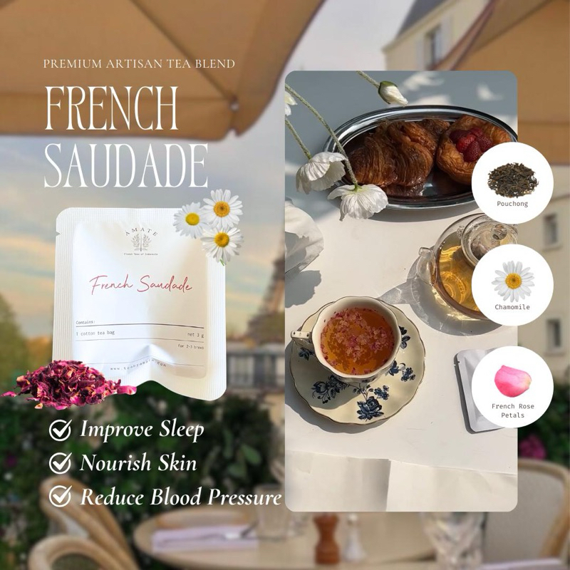 Jual AMATE - French Saudade Chamomile French Rose Green Tea Premium Tea ...