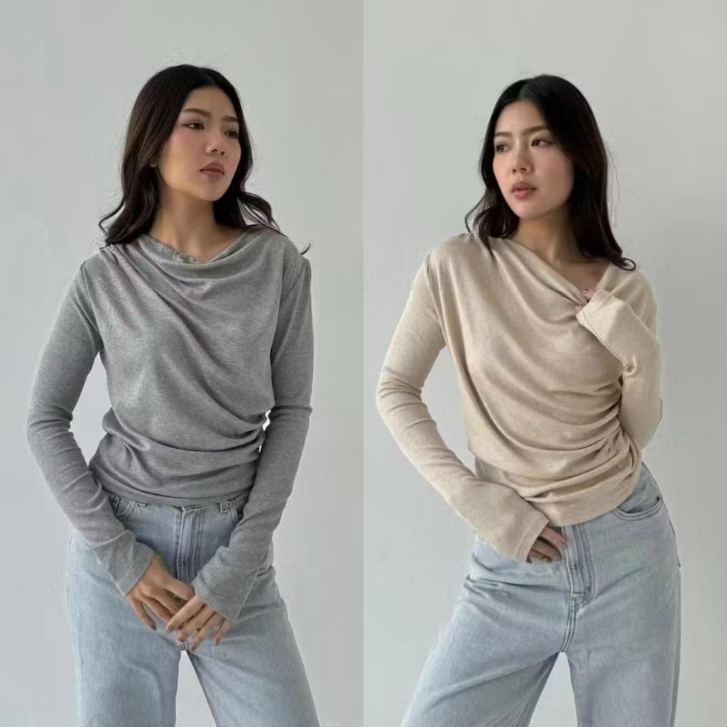 Jual Atasan knit APRIL TOP knit RIB Korean STYLE Baju knit lengan ...