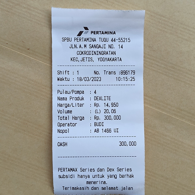 Jual Struk Thermal Logo Polos Setting Bahan Bakar Tol Taxi | Shopee ...