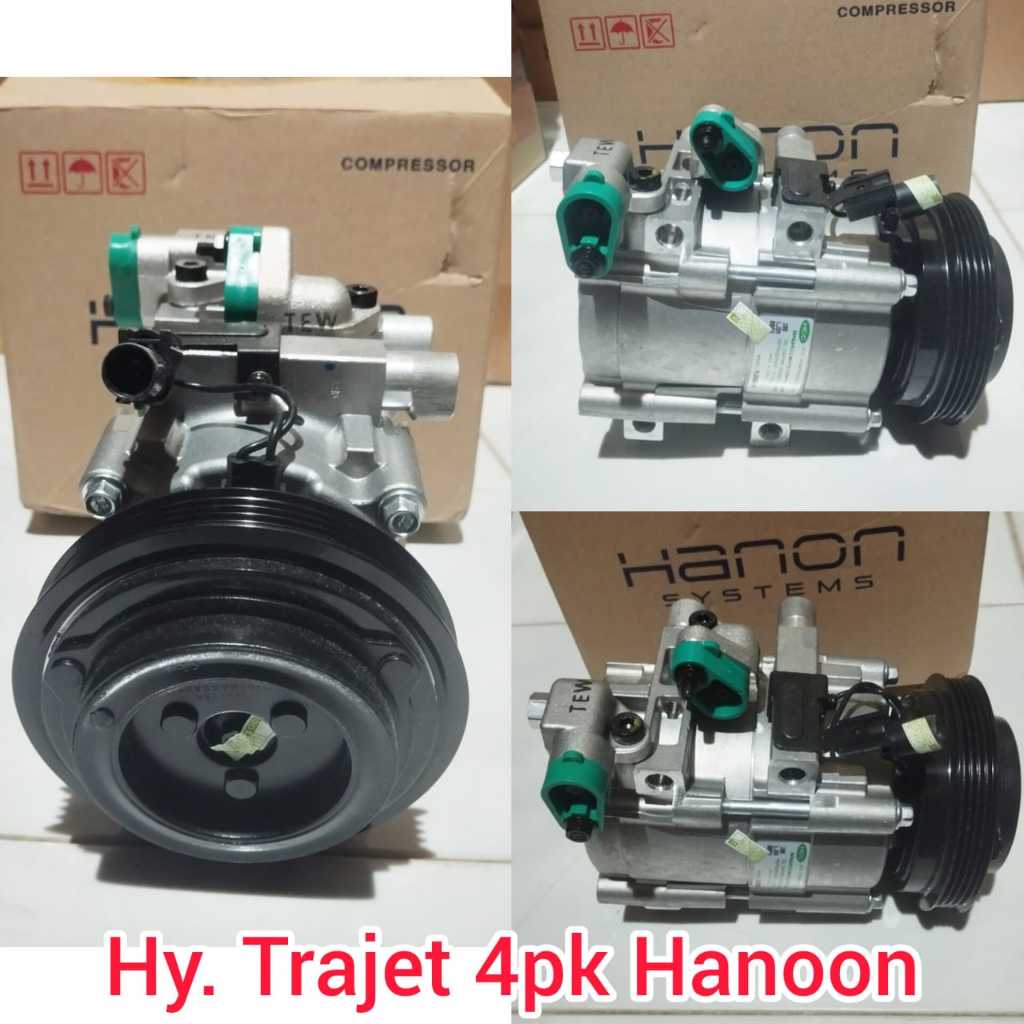Jual Compressor Kompresor AC Mobil Hyundai Trajet 2.0cc 4pk Hanon ...
