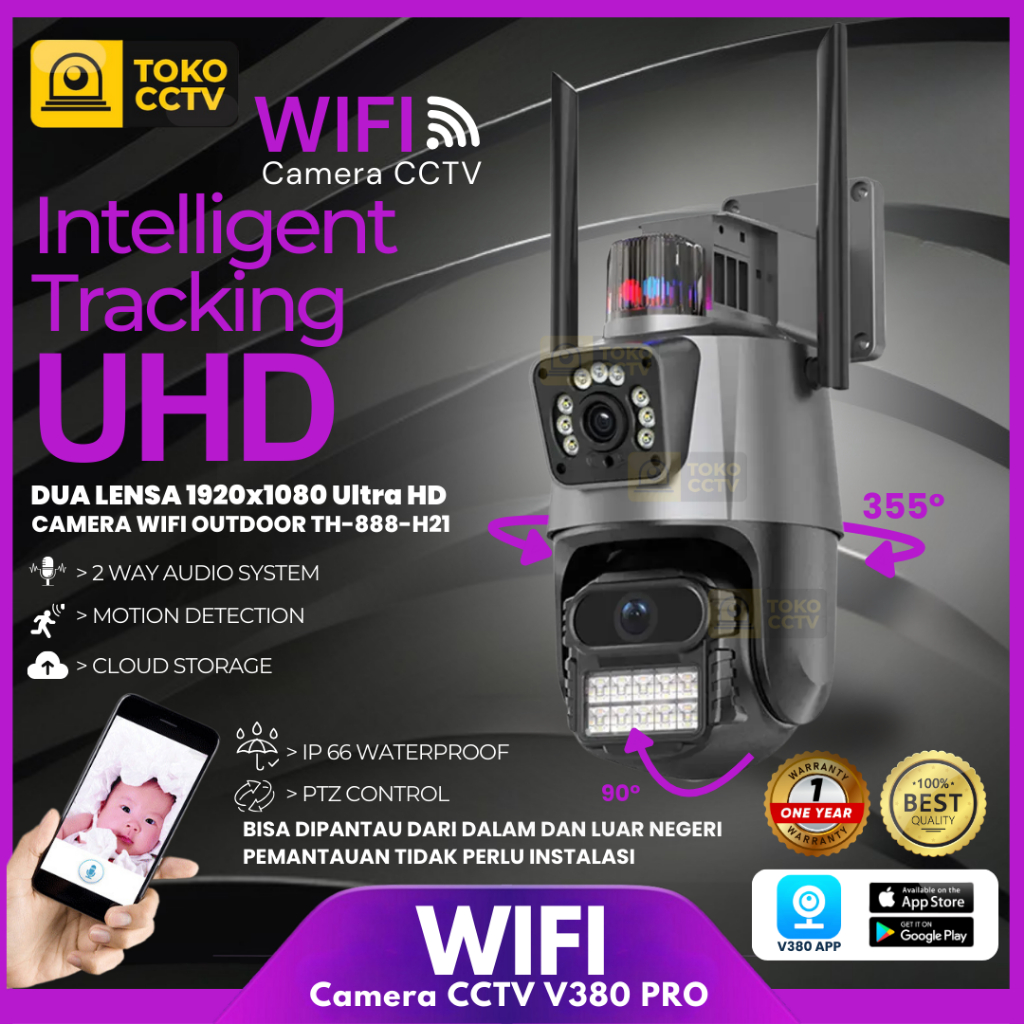 Jual Camera CCTV WiFi Outdoor Luar Ruangan Tahan Cuaca CCTV Siang dan ...