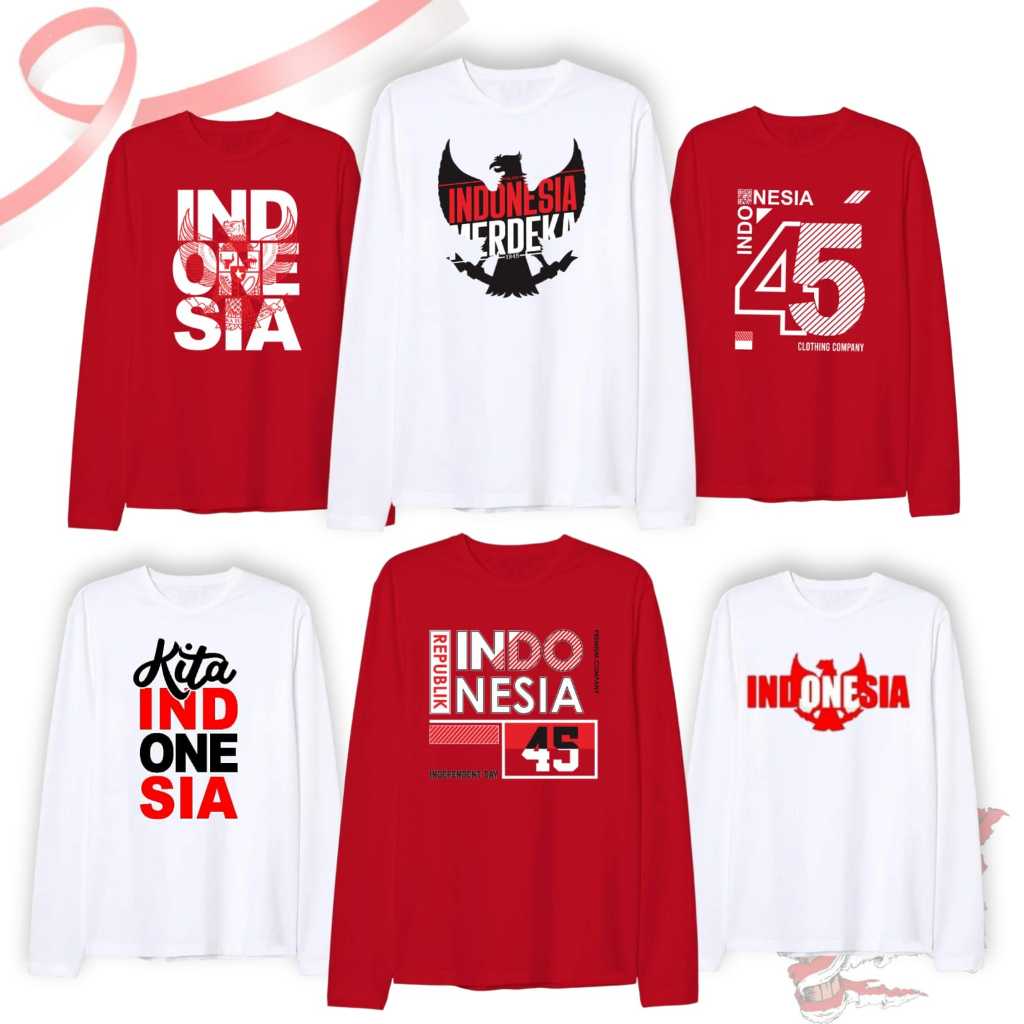 Jual KOI - Baju Kaos LENGAN PANJANG DEWASA / Atasan Cewek Cowok KEMERDEKAAN INDONESIA 17 AGUSTUS ...