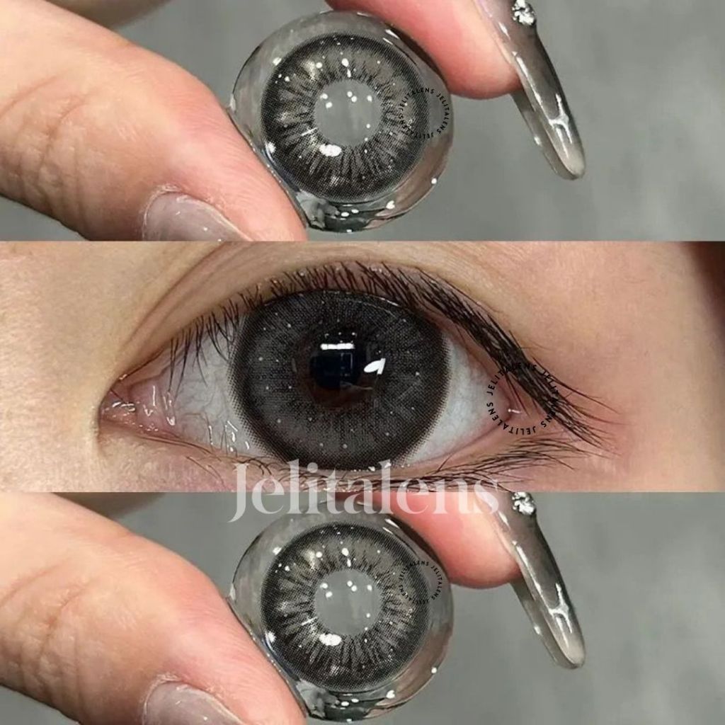 Jual J47 Softlens Hitam Ke Abu Abuan Cantik Mata Boneka 14,5 MM Normal ...