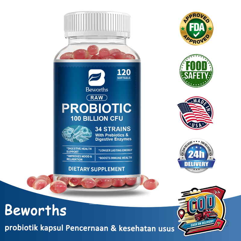 Jual Beworths Probiotics Kapsul probiotik, Pencernaan & kesehatan usus ...
