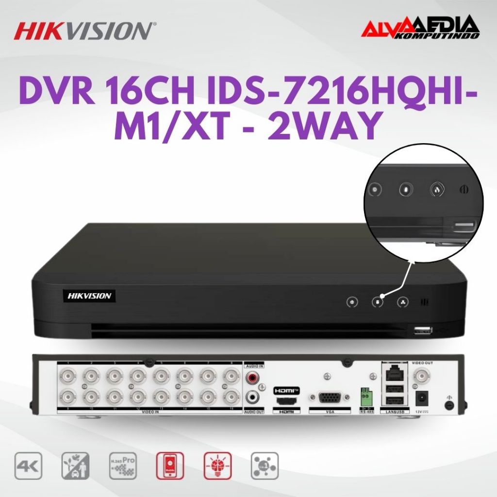 Jual HIKVISION DVR 16CH iDS-7216HQHI-M1/XT - 2WAY SUPPORT CAMERA 2WAY ...
