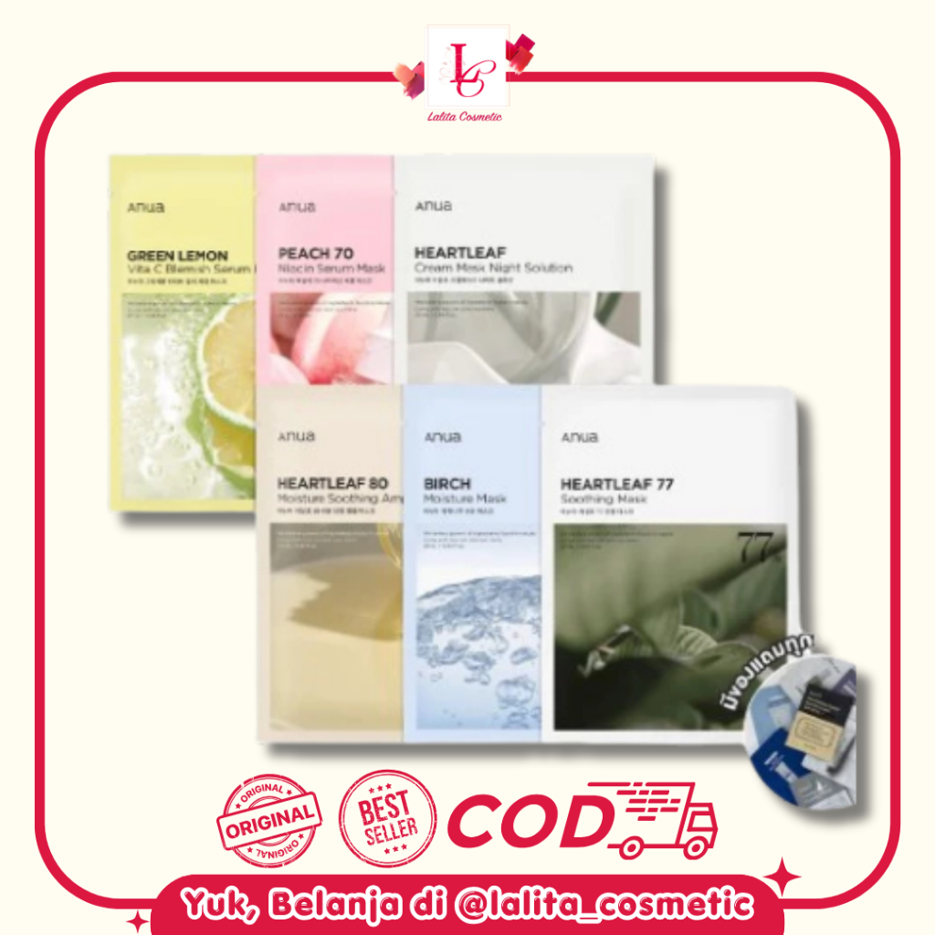 Jual ANUA Sheet Mask Series 25 ml -- Heartleaf 77 | Birch | Shopee ...