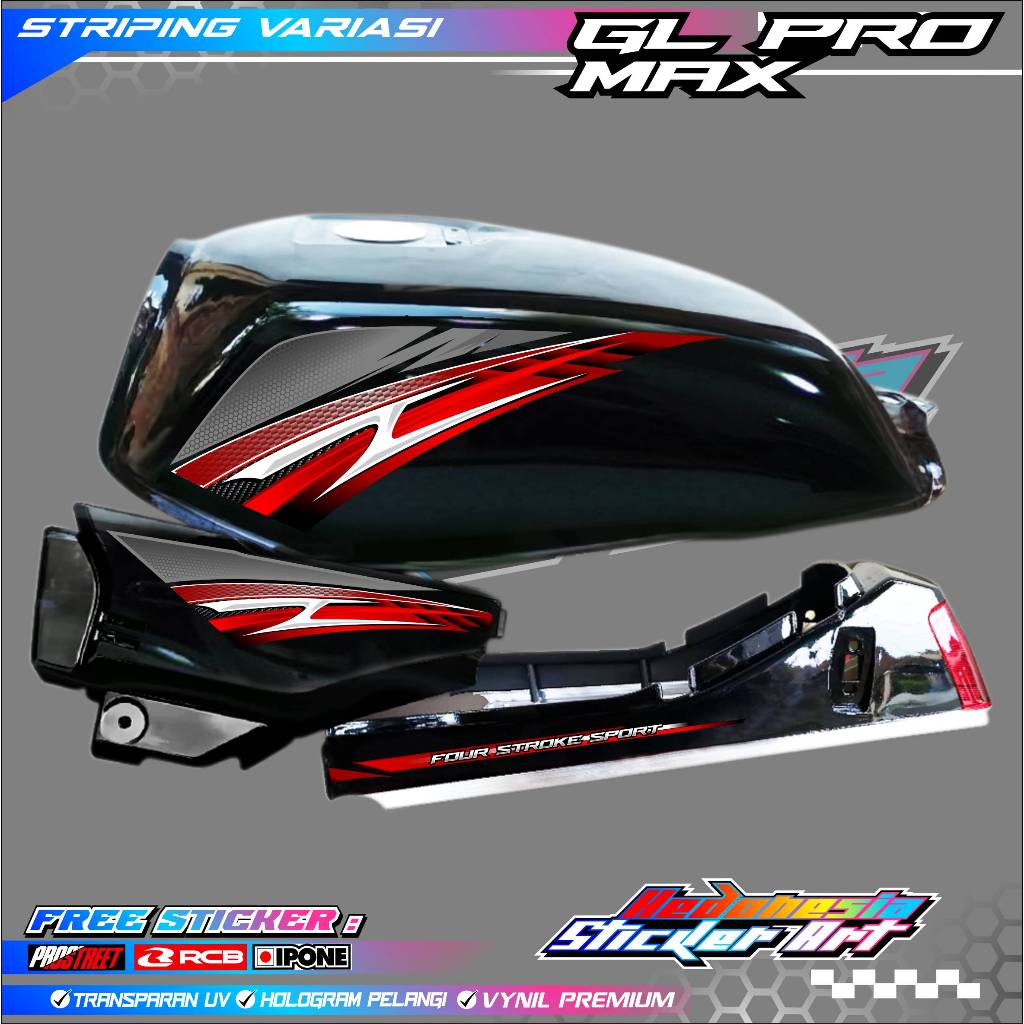 Jual STRIPING VARIASI HONDA GL PRO MAX / STICKER LIST VARIASI MOTOR GL ...