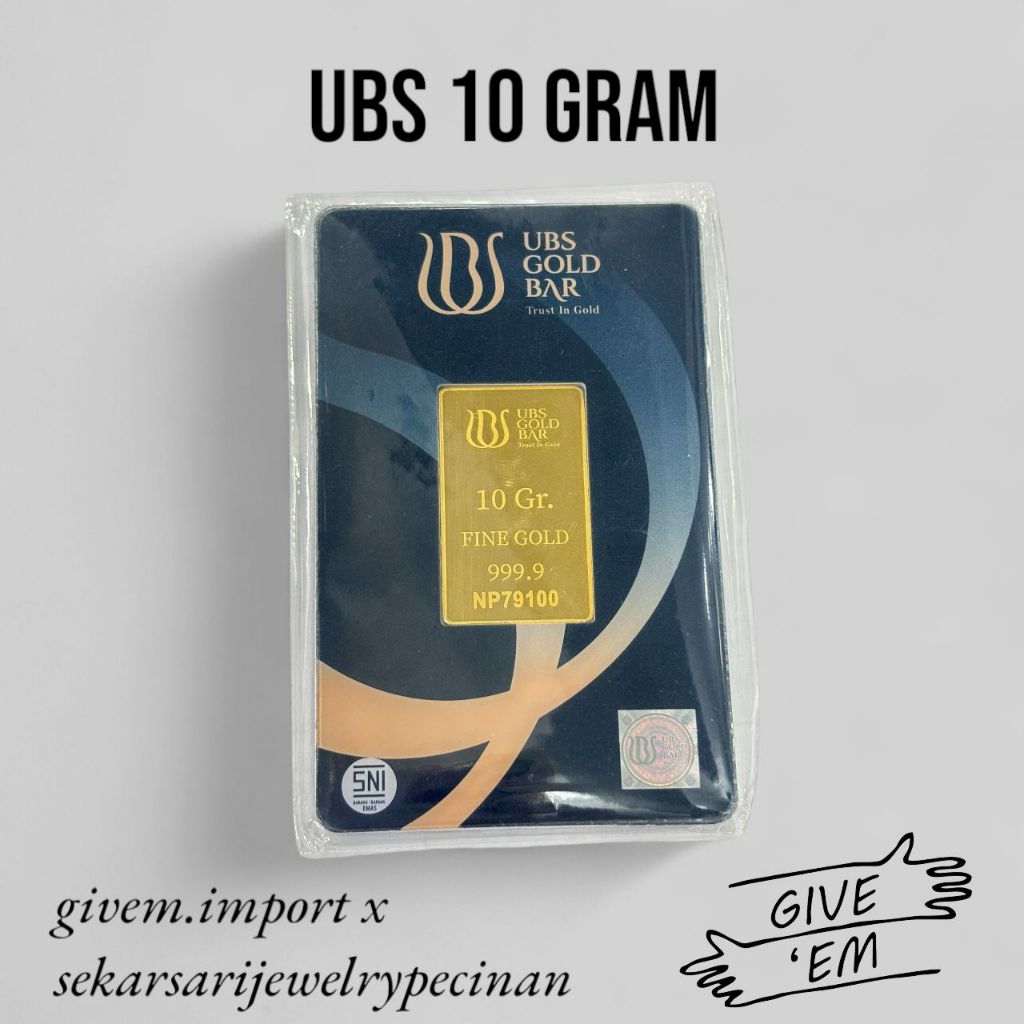 Jual 10 Gram LM Logam Mulia Emas Batangan UBS Gold Bar Trust SNI ...