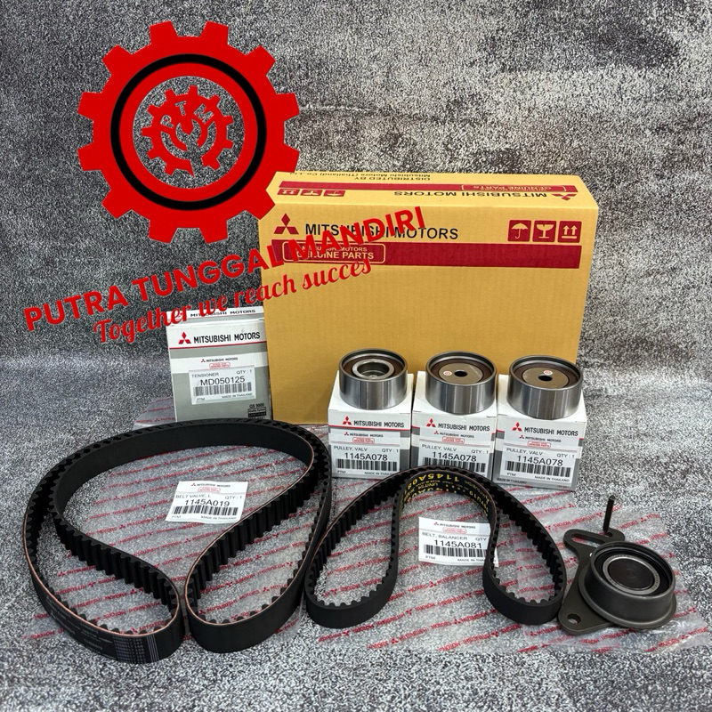 Jual Timing Belt Set Panjang+Pendek+Pulley+Temsioner Mitsubishi Pajero ...