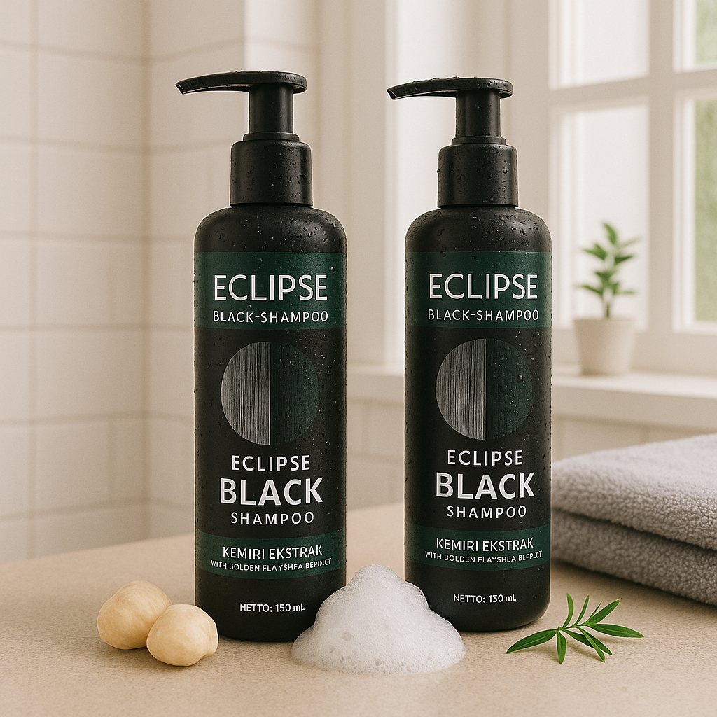 Jual Eclipse Black Shampo Herbal Hair Coloring Shampoo Penghilang Uban ...