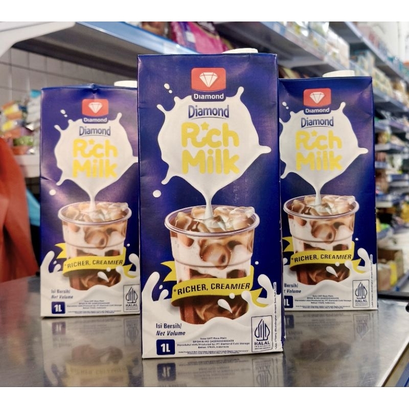 Jual Diamond Rich Milk 1Liter/Diamond UHT Rich Milk 1Liter | Shopee ...