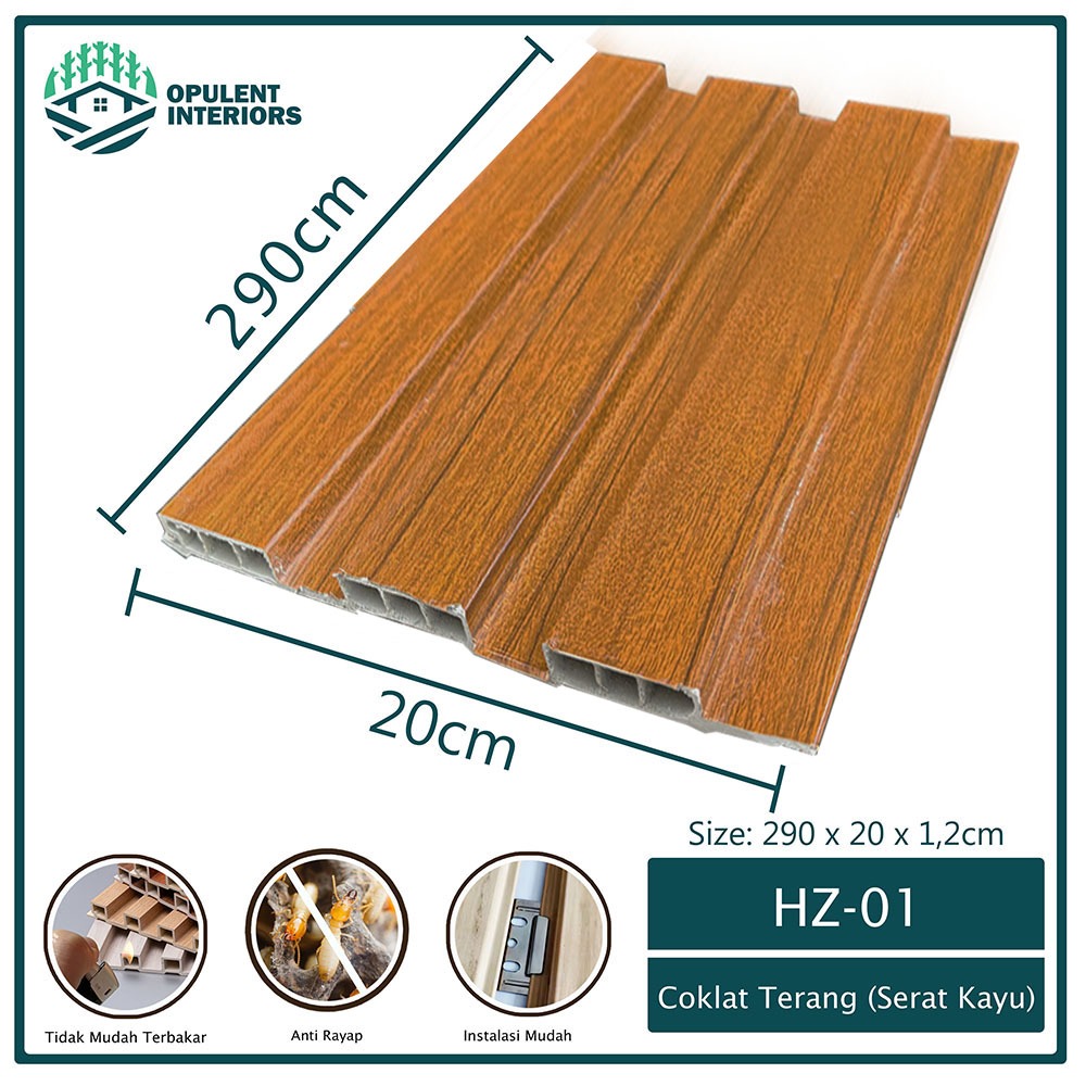 Jual Wpc Wall Panel Slim Dekor Dinding 290cm Wood Panel 2,9m Pvc ...